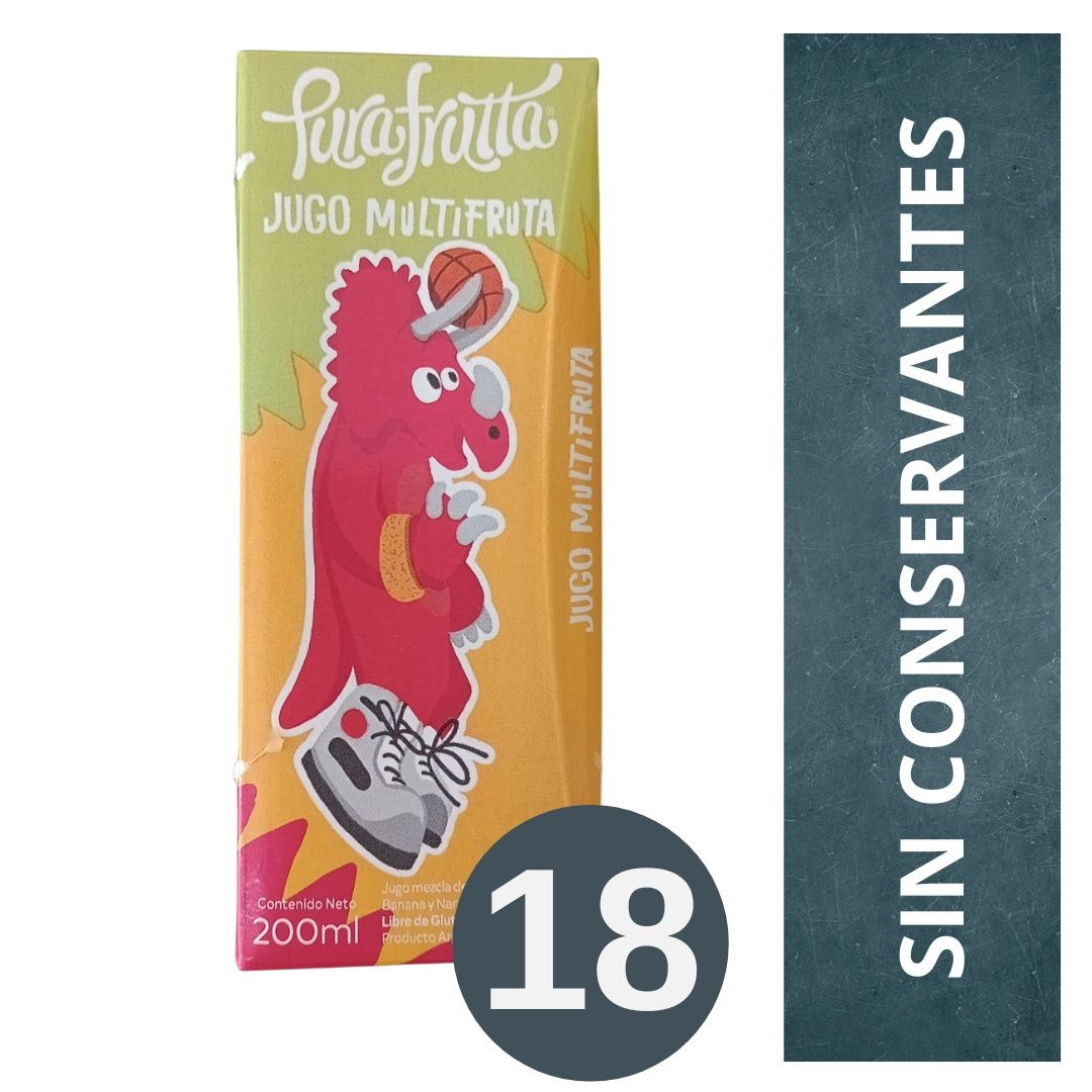 *PACK DE JUGO 100% EXPRIMIDO DE MULTIFRUTA PURA FRUTTA - 18 X 200 CC